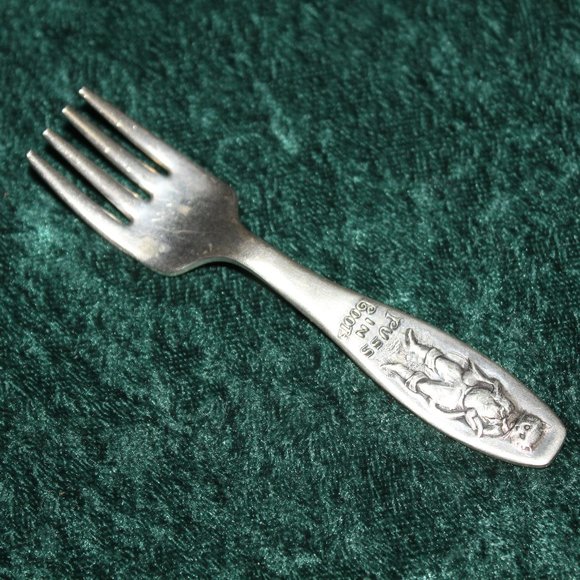 Regal Silver Co | Dining | Antique Puss In Boots Baby Fork Silverplate ...
